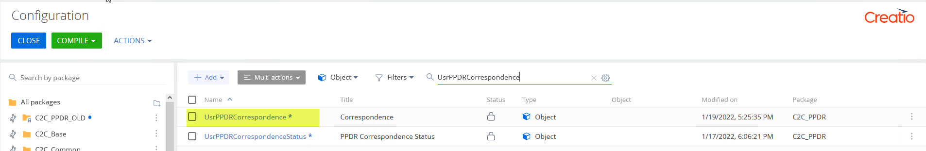 Compiling error when working on a package set as a separate assembly | Community Creatio
